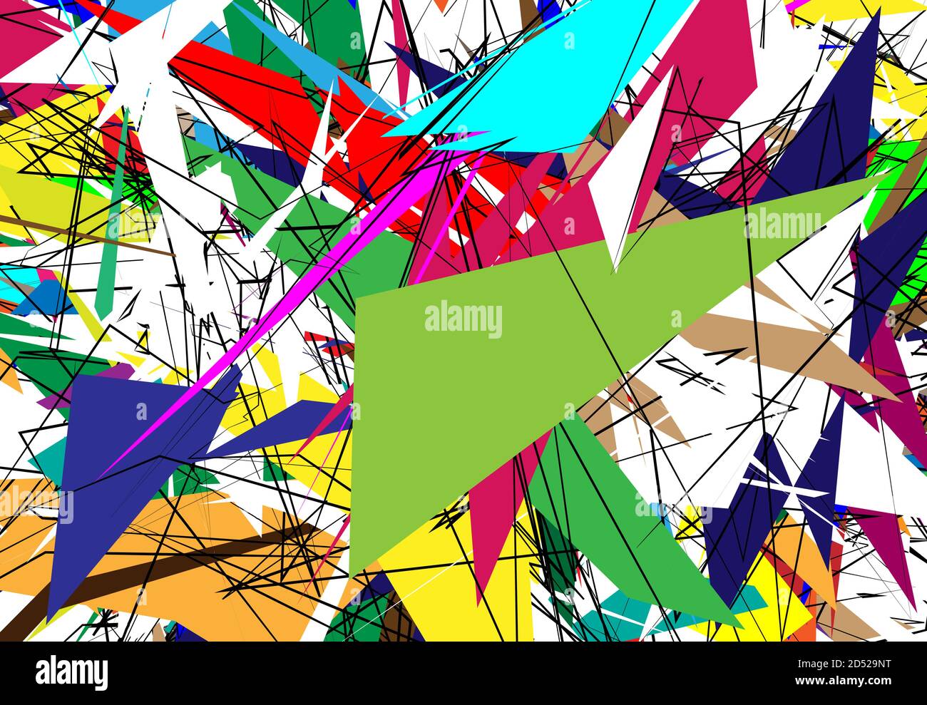 Random Chaotic Contemporary art work vector illustration. Random lines ...