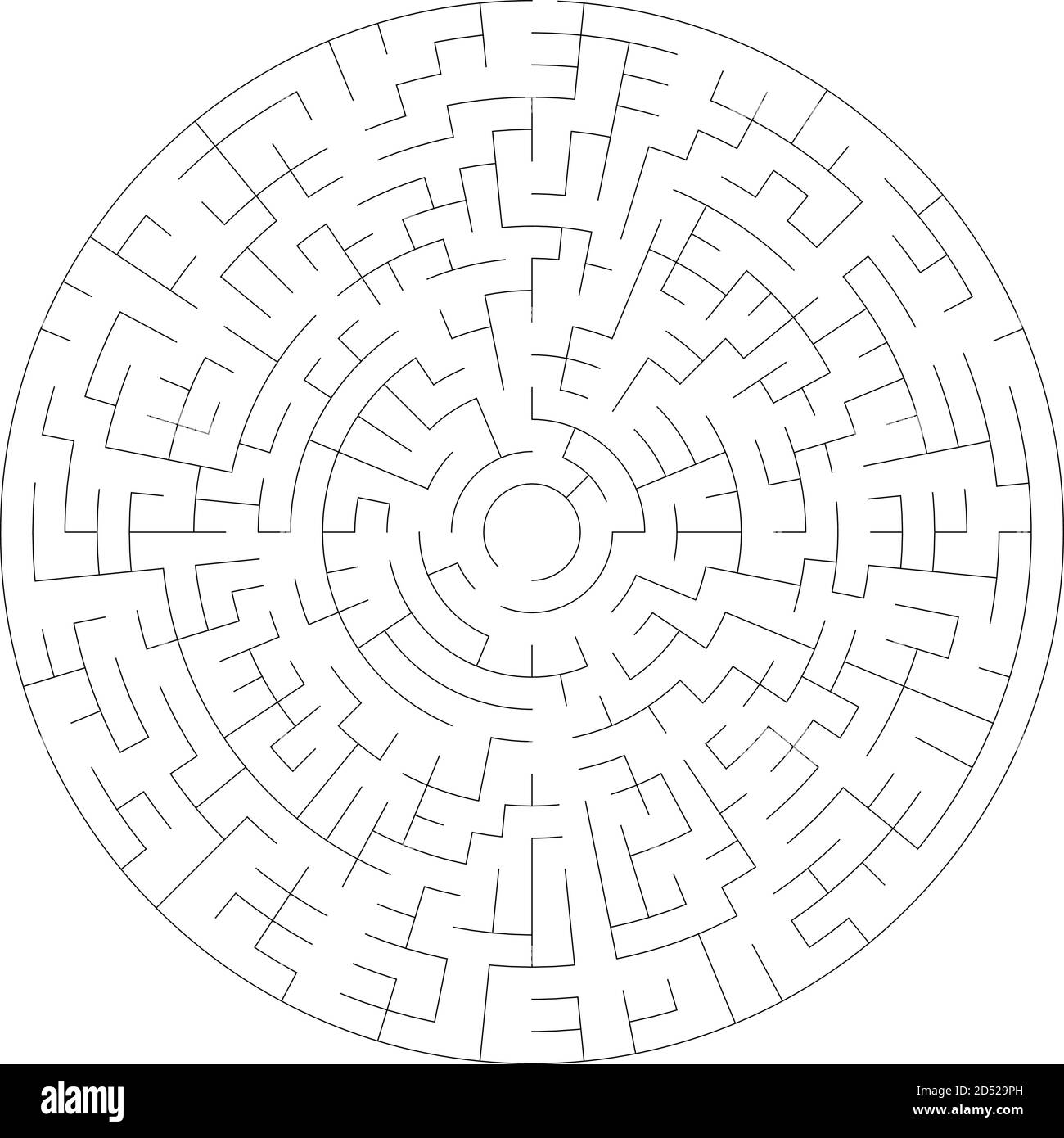 Solvable circle, circular Maze, Labyrinth. Puzzle game. (The Stroke ...