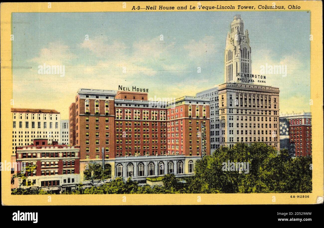 Columbus Ohio, Neil House and Le Veque Lincoln Tower | usage worldwide ...