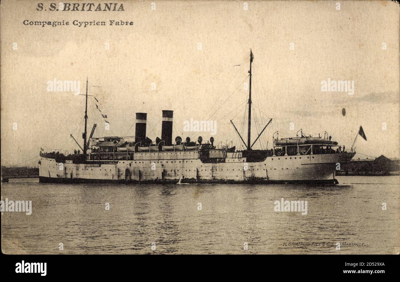 Compagnie Fabre, Fabre Line, S.S. Britania, Dampfer | usage worldwide ...