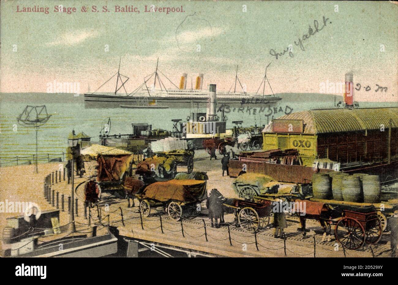 Liverpool North West England, Landing Stage, S.S. Baltic, White Star ...