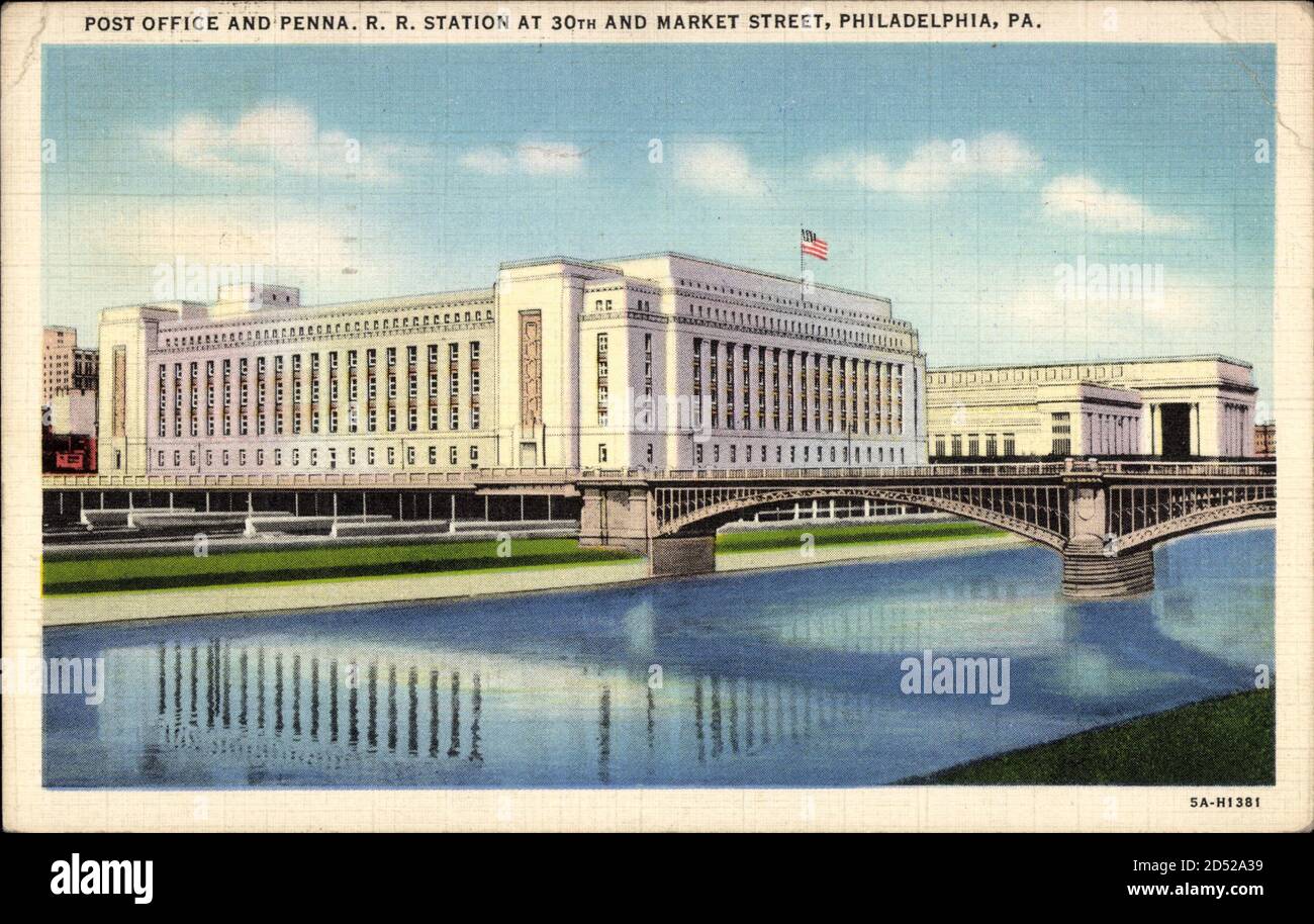 Philadelphia Pennsylvania, Post Office, Penna, R.R. Station | usage ...