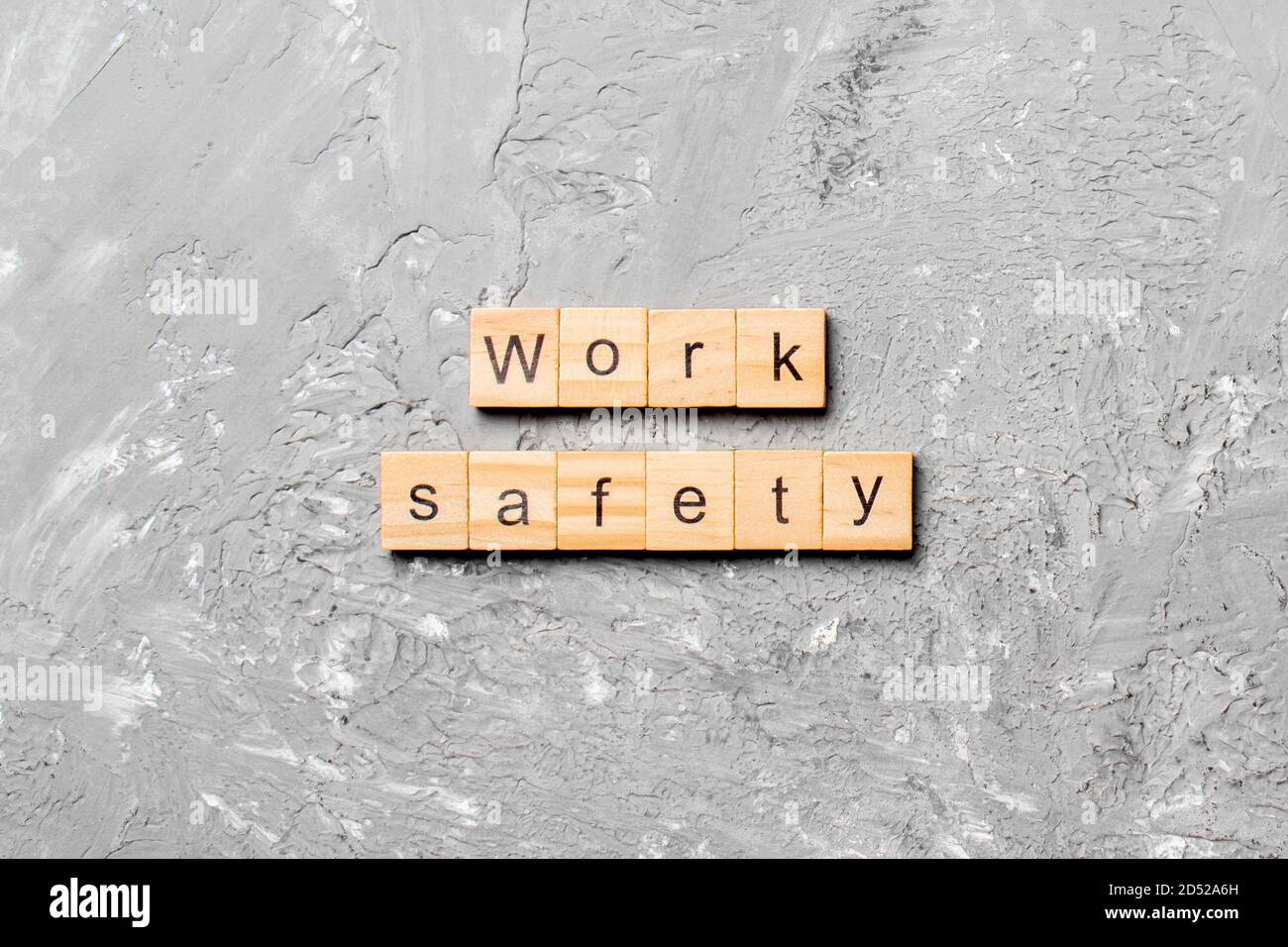 work safety word written on wood block. work safety text on table ...