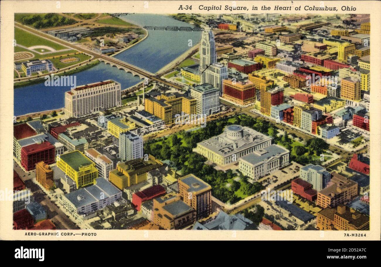 Columbus Ohio USA, Capitol Square, in the Heart of the Town | usage ...