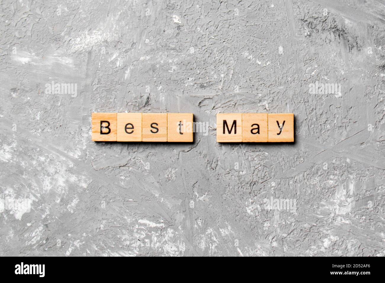 best May word written on wood block. best May text on table, concept ...