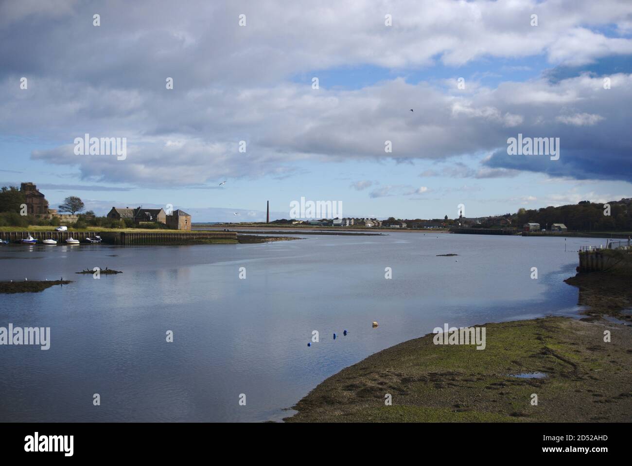 Final part of the River Tweed as it curves between Berwick-upon-Tweed ...