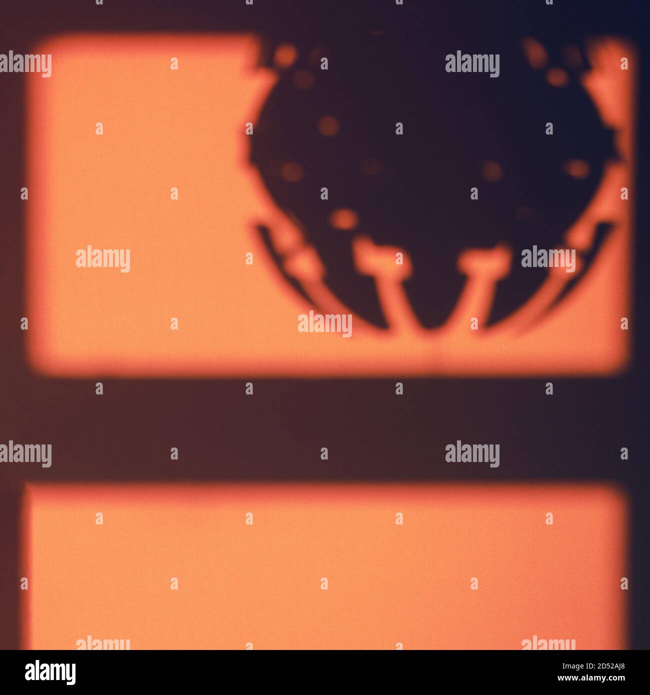 A shadow that looks like an alien spacecraft. The silhouette of a UFO ...