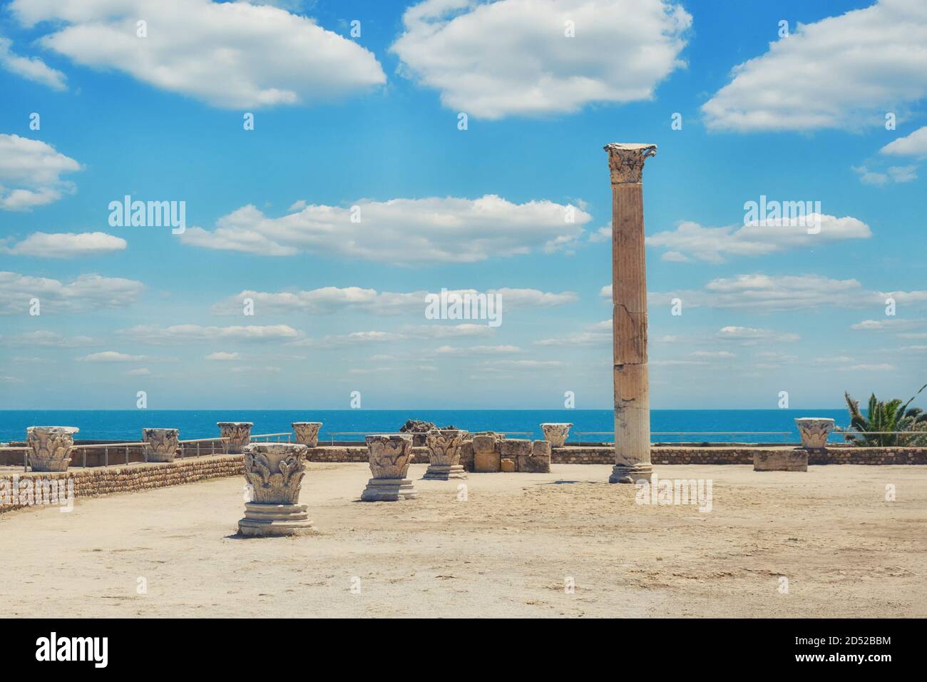 Ancient Roman column on the ruins of Anthony terms. Archaeological ...