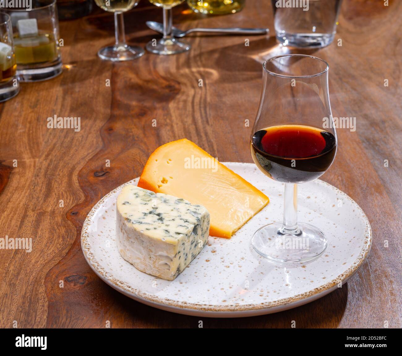 Tasting and pairing of different cheeses with strong alcoholic drinks ...