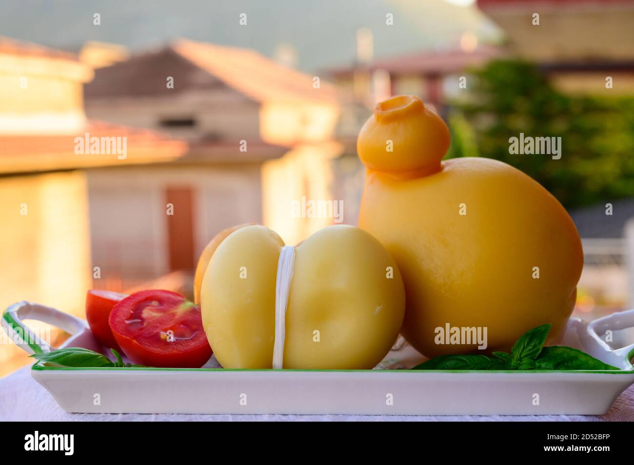 Cheese collection, Italian cheeses provolone, caciocavallo, scamorza ...