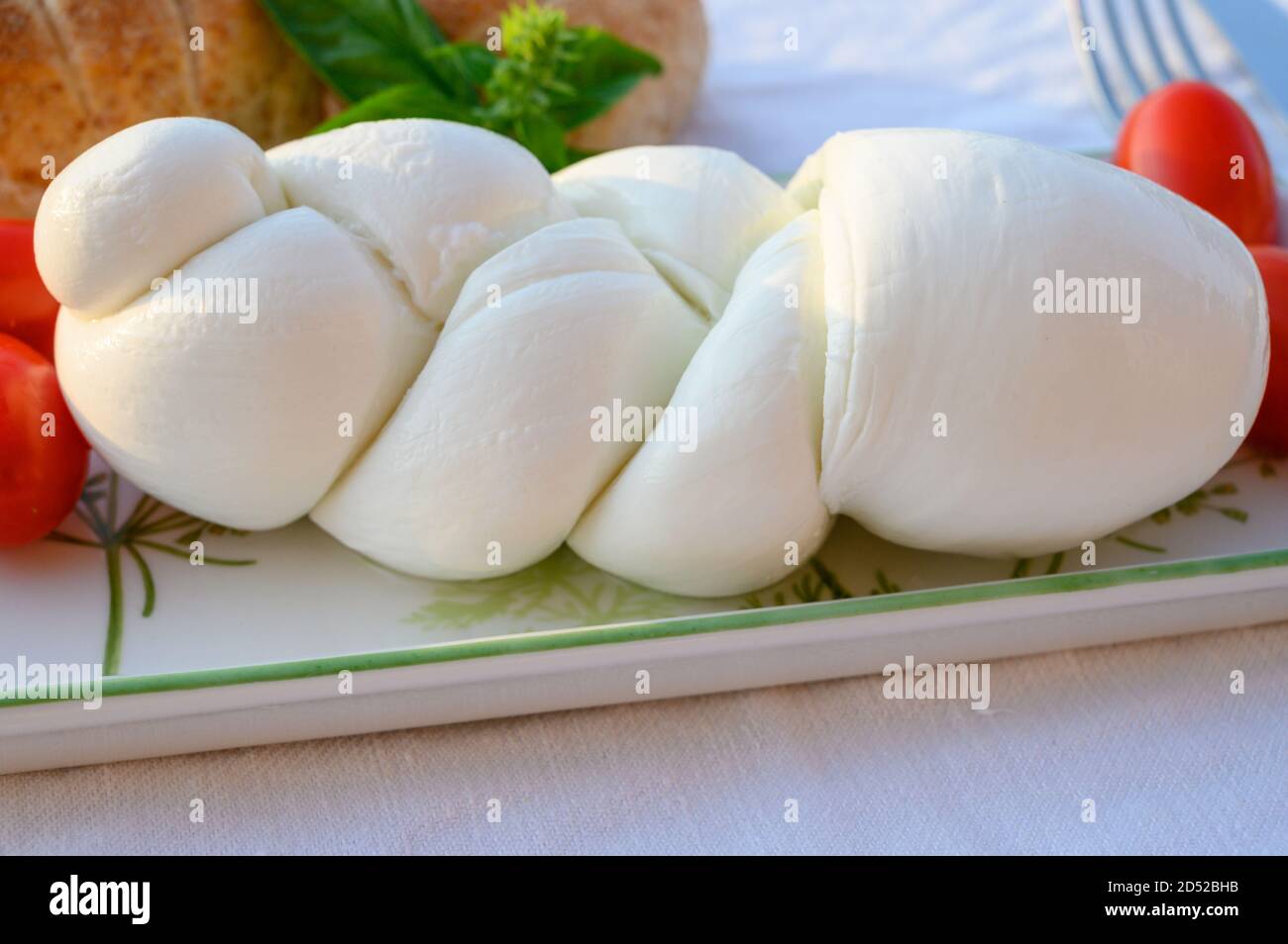 Fresh soft white italian cheese braid mozzarella buffalo made from ...