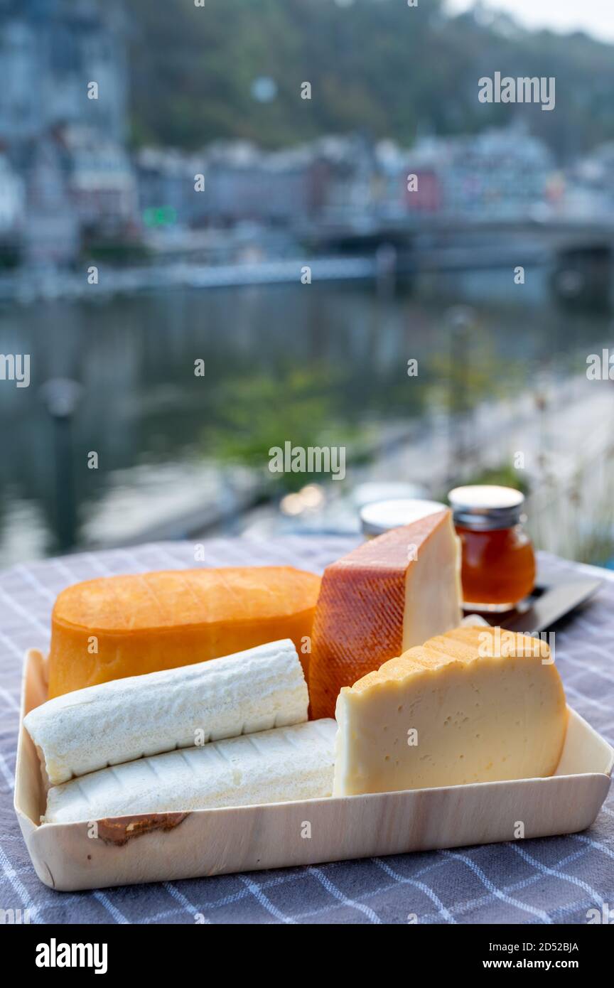 Cheese collection, tasty Belgian abbey cheeses made with brown trappist ...