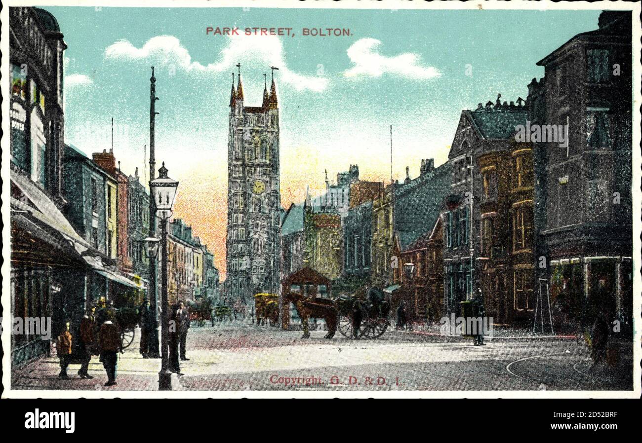 Bolton North West, Park Street, Straßenansicht, Kirchturm | usage ...