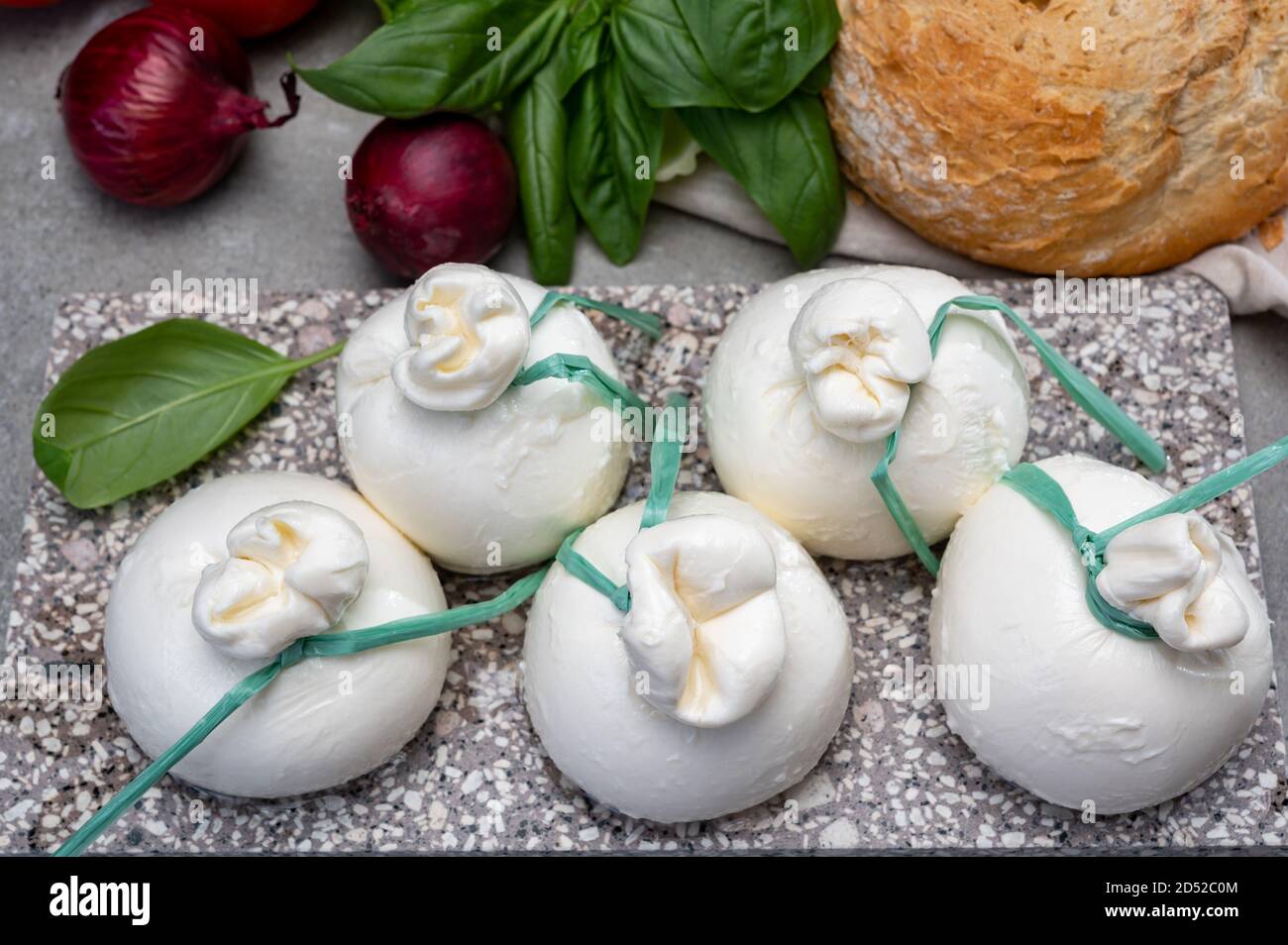 Cheese collection, fresh soft handmade Italian cheese from Puglia ...