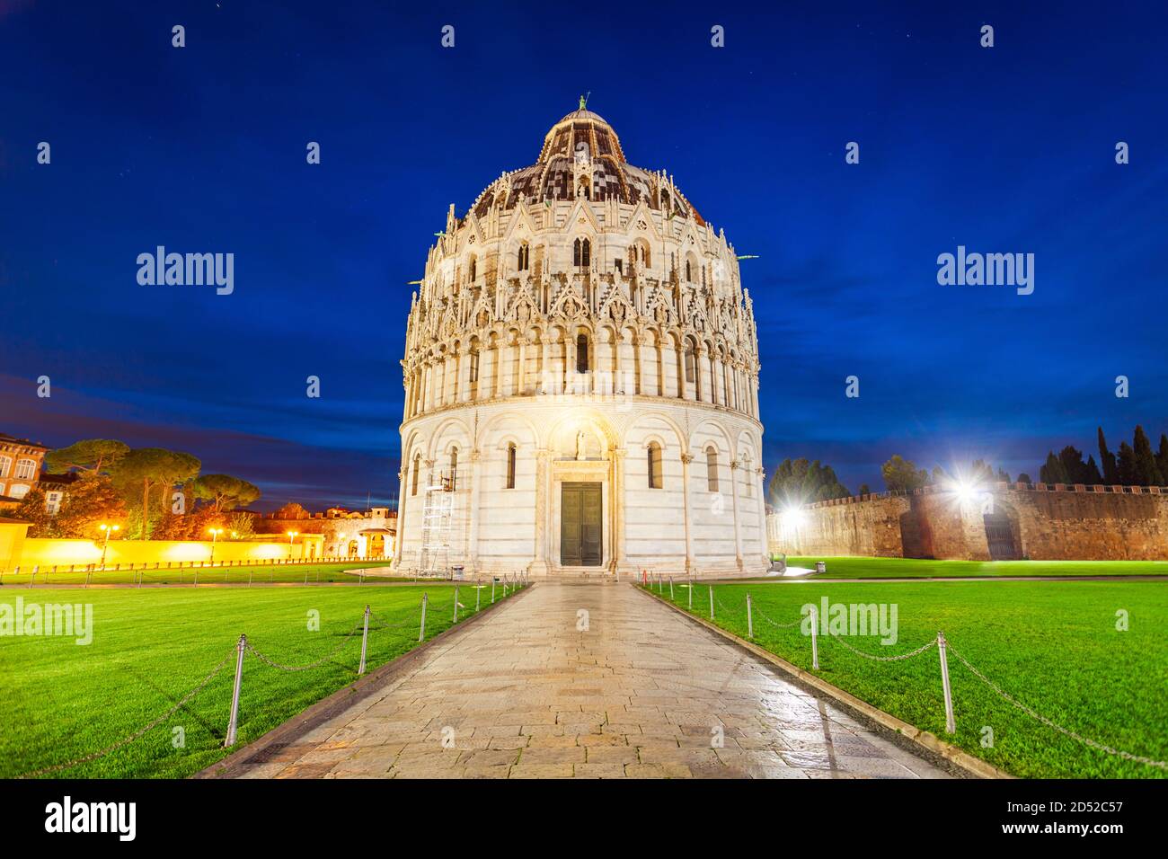 The Baptistery of Pisa Leaning Tower at the Piazza dei Miracoli or the ...