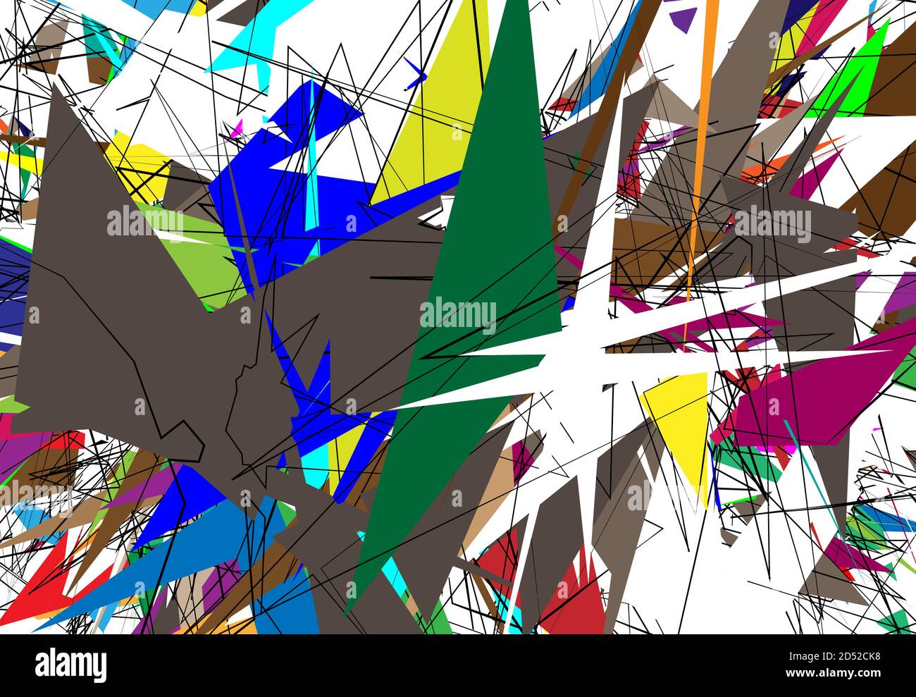 Random Chaotic Contemporary art work vector illustration. Random lines ...