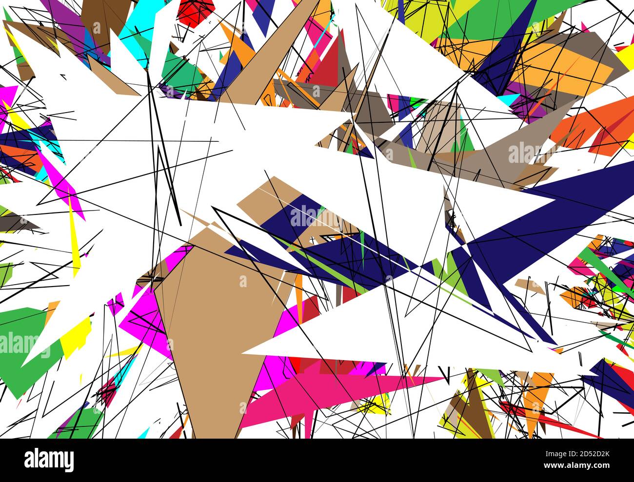 Random Chaotic Contemporary art work vector illustration. Random lines ...