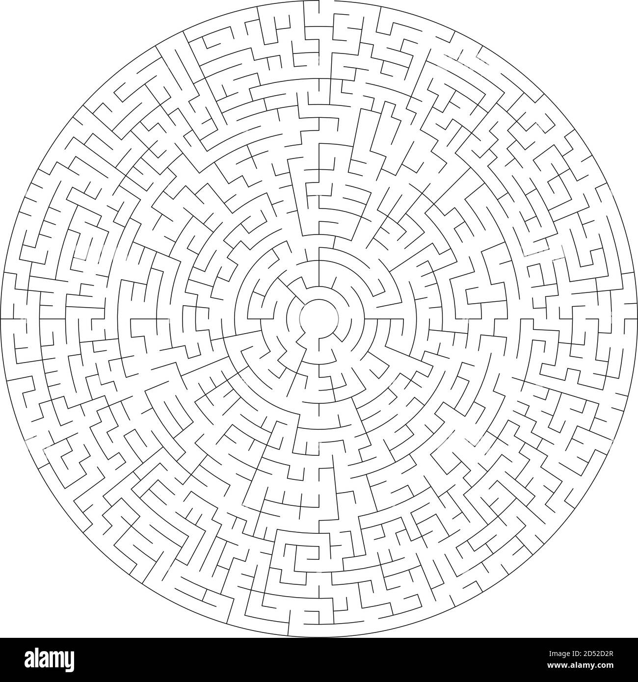 Solvable circle, circular Maze, Labyrinth. Puzzle game. (The Stroke ...