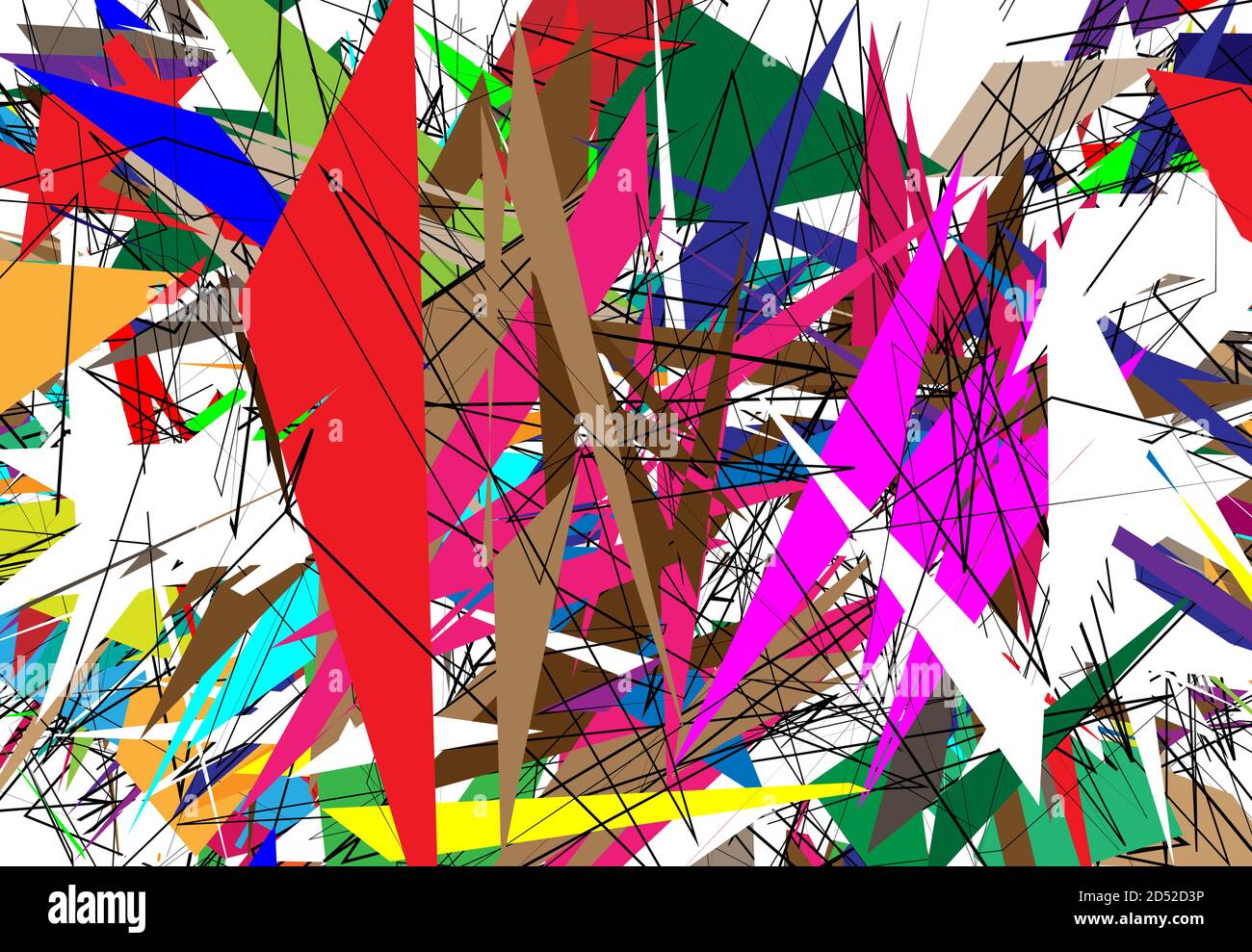 Random Chaotic Contemporary art work vector illustration. Random lines ...
