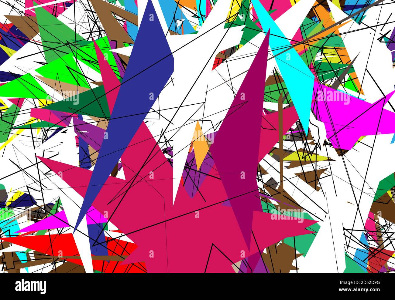 Random Chaotic Contemporary art work vector illustration. Random lines ...