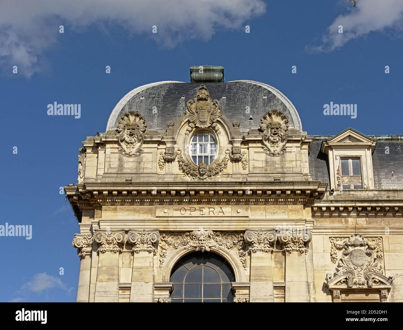 Architectural detail of the opera building of Calais, France Stock ...