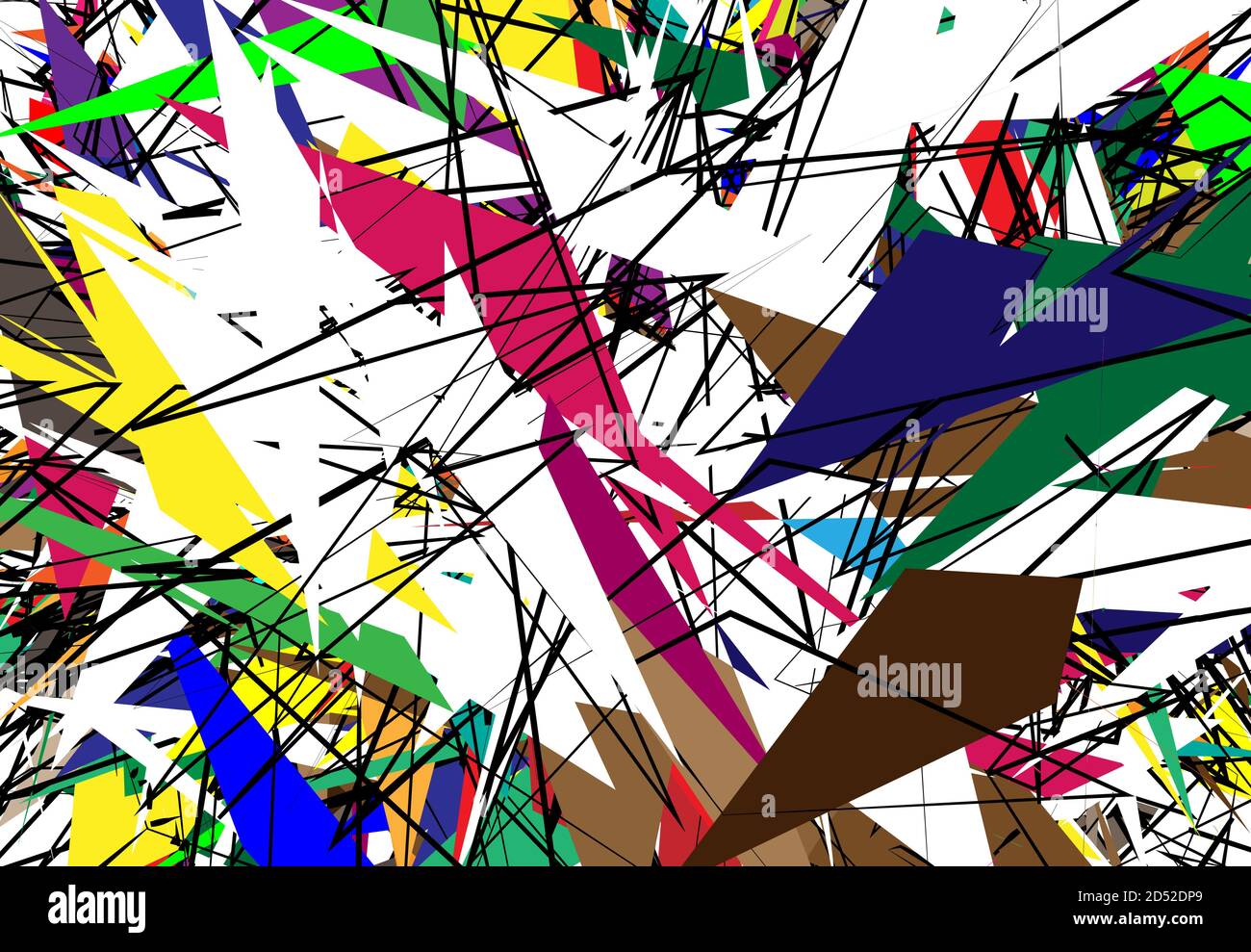 Random Chaotic Contemporary art work vector illustration. Random lines ...