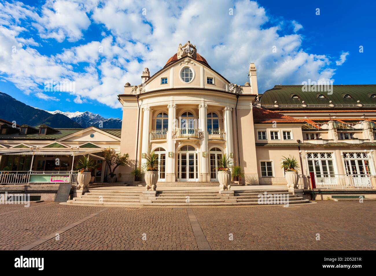 Kurhaus of Meran is a famous building and a symbol of Merano town in ...