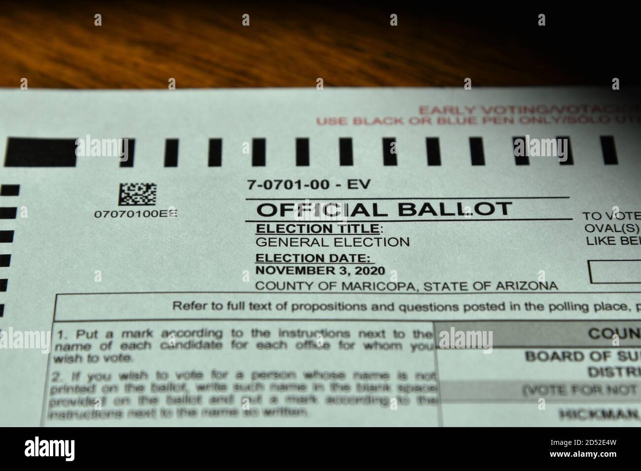 Arizona mail in ballot for the 2020 elections Stock Photo - Alamy