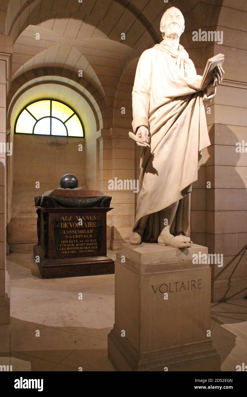 sculpture (grave of voltaire) at the panthéon in paris (france Stock ...