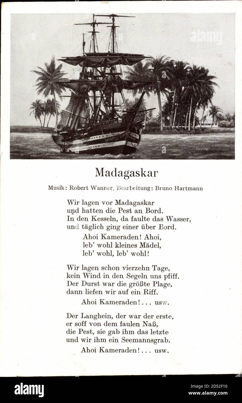 Lied Madagaskar, Wir lagen vor Madagaskar.., Robert Wanner, Bruno ...