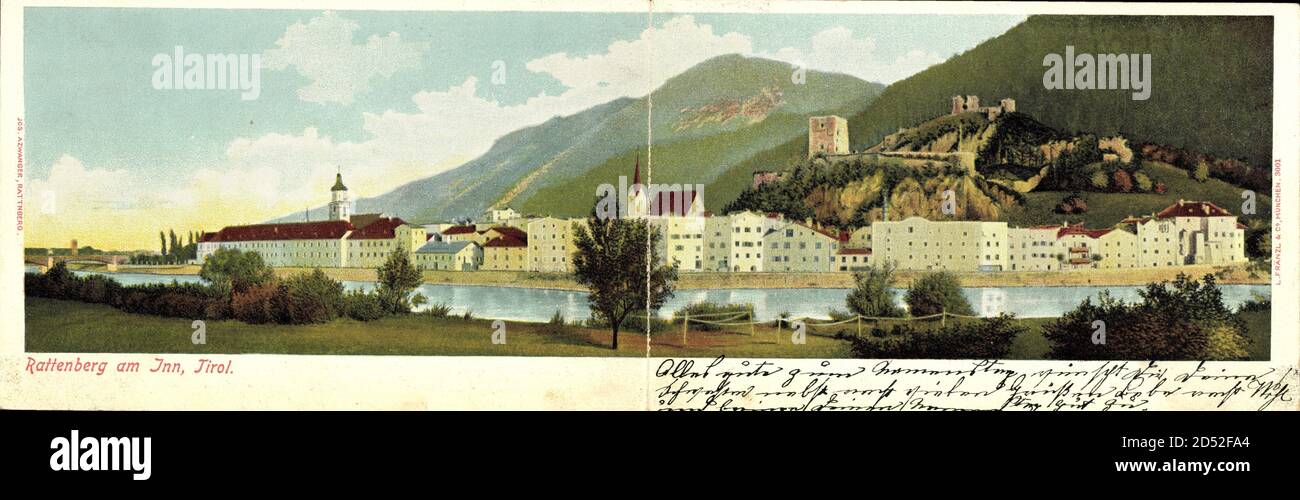 Rattenberg am Inn Tirol, Panoramablick auf die Stadt | usage worldwide ...