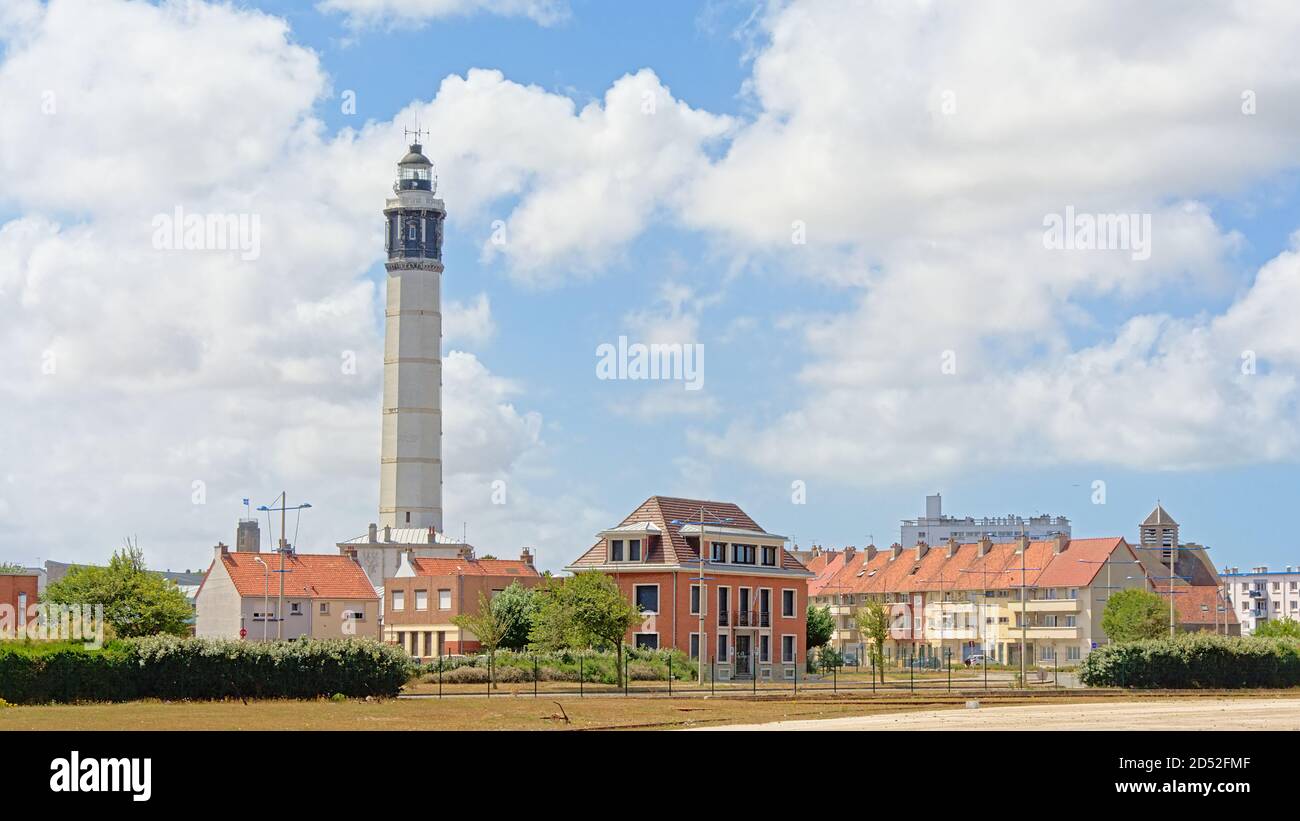 Calais lighthouse or Phare de Calais, France on a sunny day with clear ...
