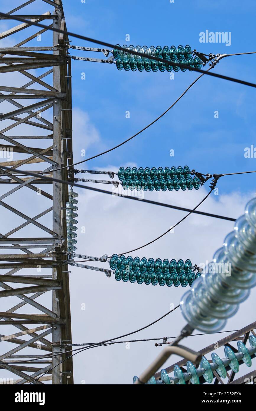 Power plant equipment on cloudy sky background Stock Photo - Alamy
