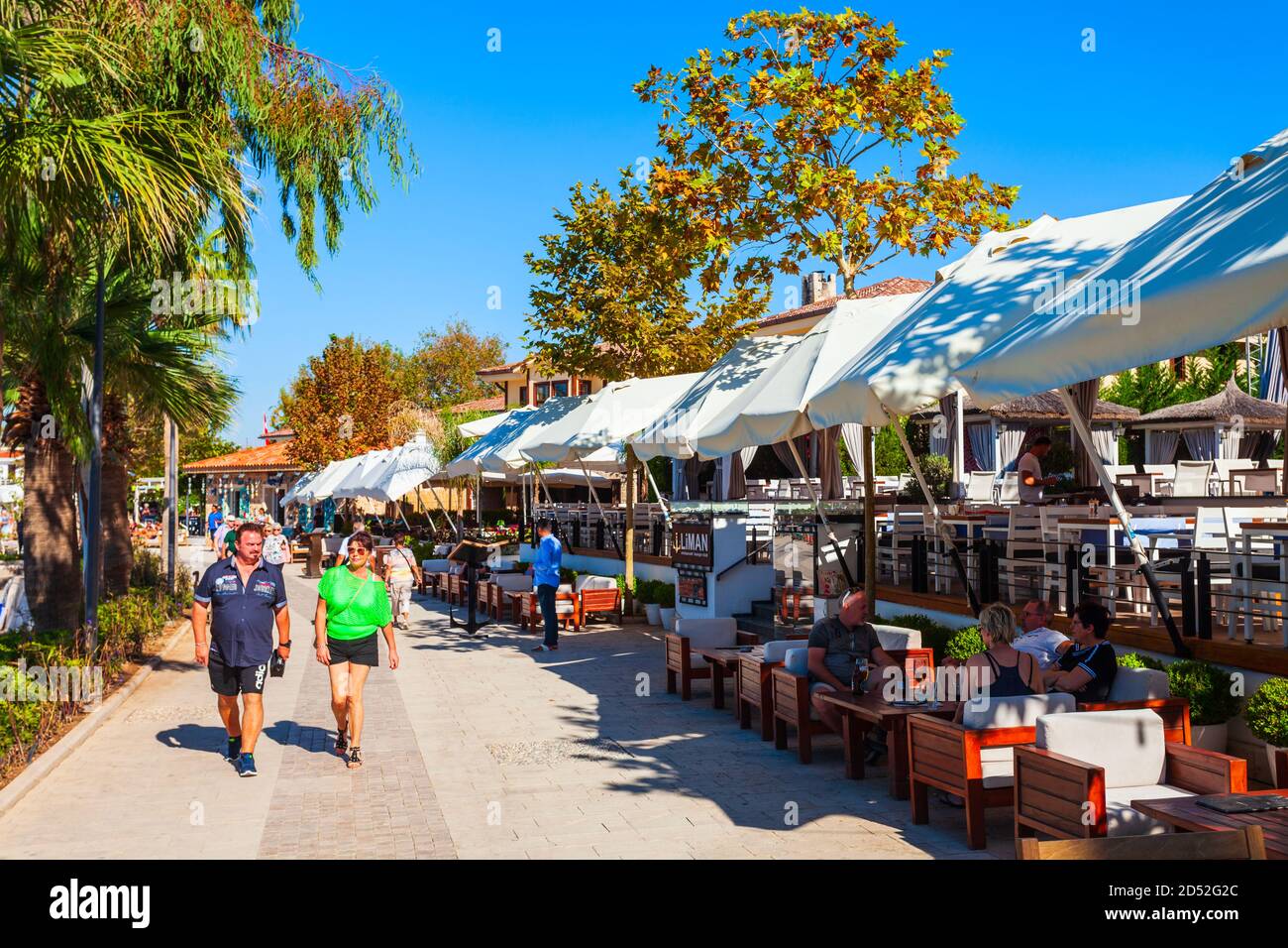 SIDE, TURKEY - NOVEMBER 07, 2019: Promenade in Side city centre in ...