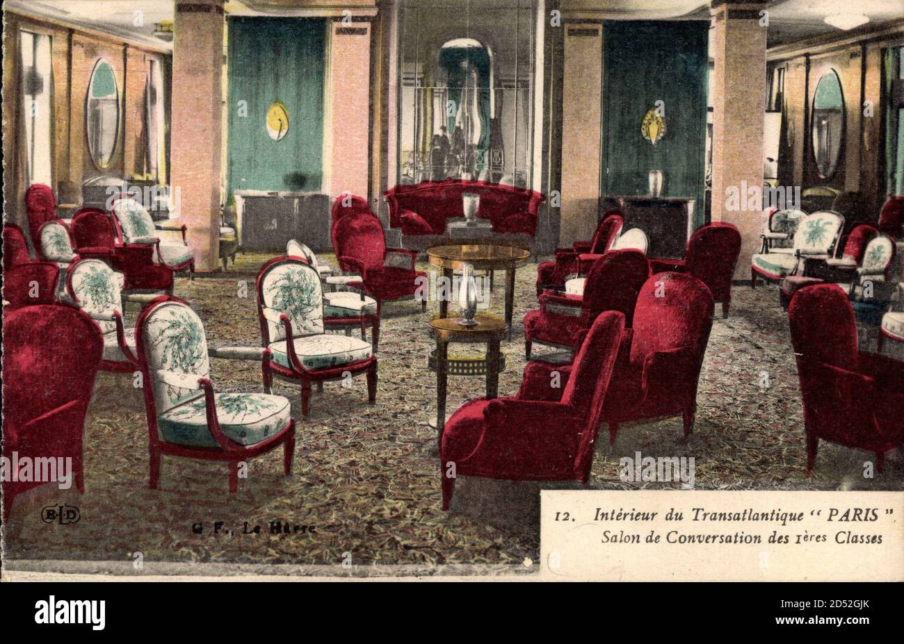 Paquebot Paris, CGT French Line, Salon de Conversation, 1eres Classes ...
