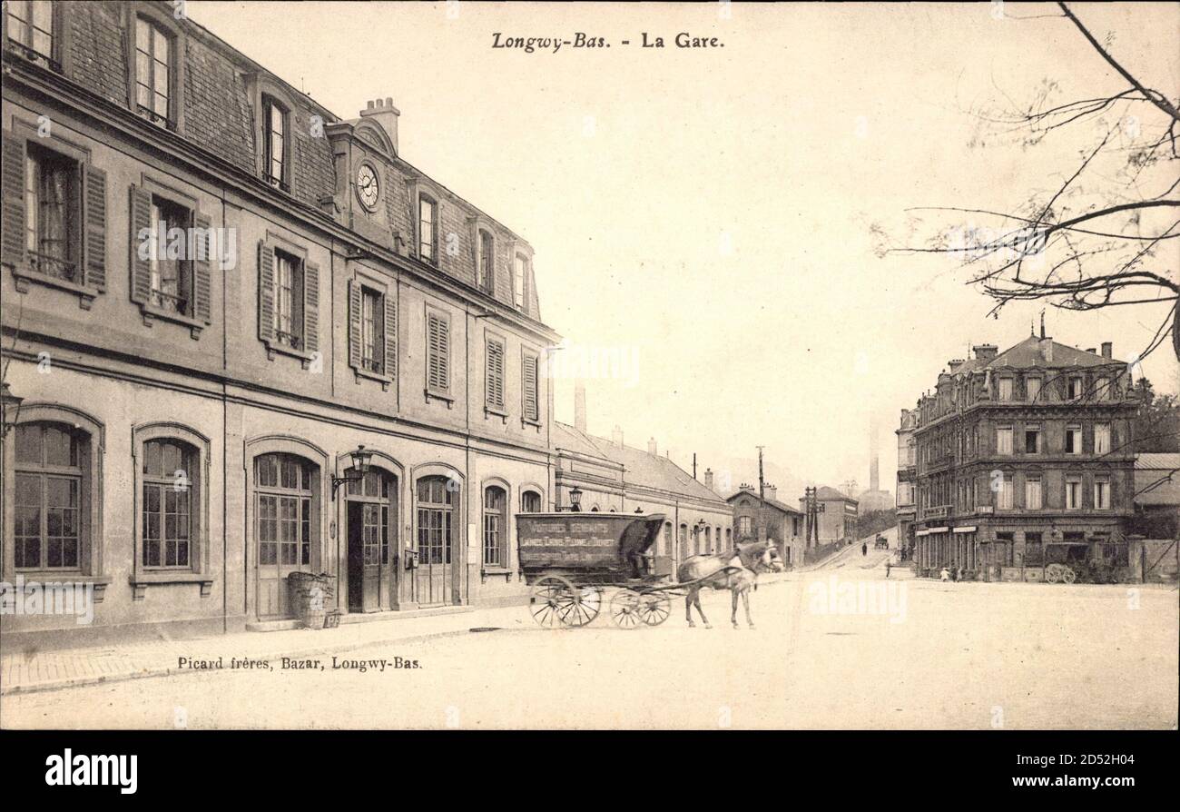 Longwy Bas Meurthe et Moselle Lothringen Elsaß, La Gare, Der Bahnhof ...