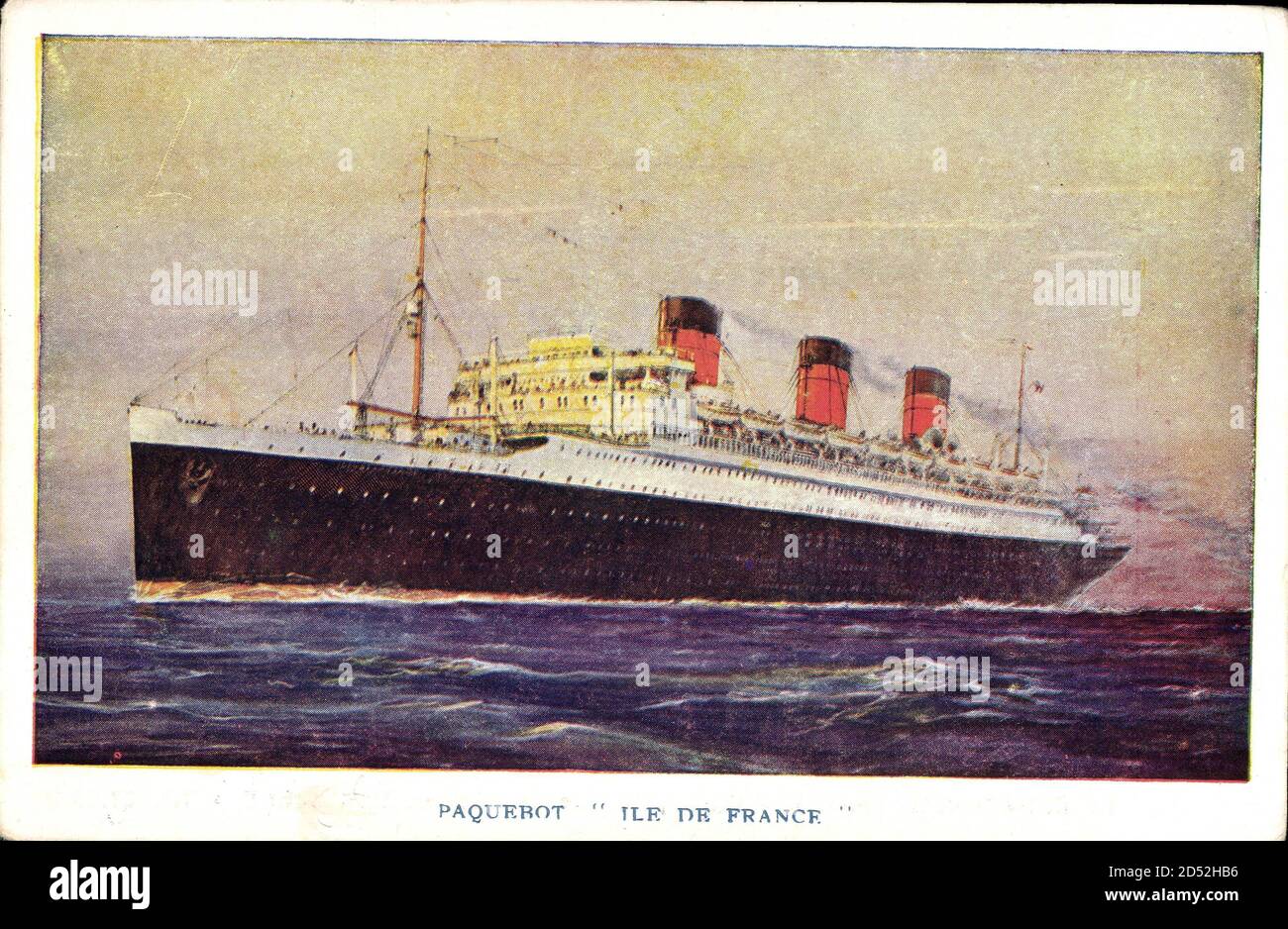 Paquebot Ile de France, CGT French Line, Ansicht Bug Backbord | usage worldwide Stock Photo - Alamy
