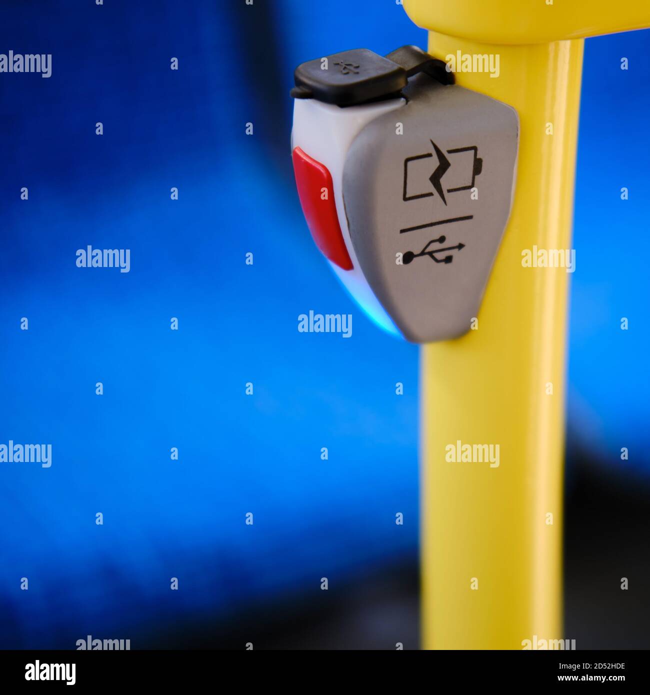 Charger with USB for mobile phone in public bus Stock Photo - Alamy