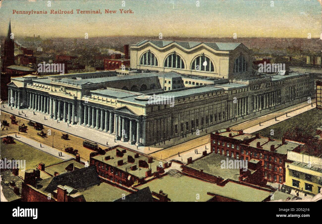 New York City USA, Pennsylvania Railroad Terminal, train station ...