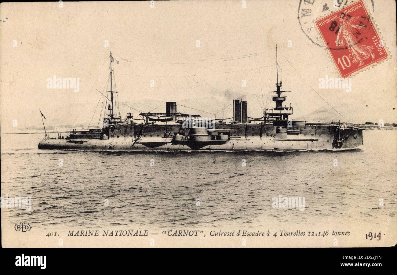 Französisches Kriegsschiff, Carnot, Cuirassé d'Escadre | usage ...