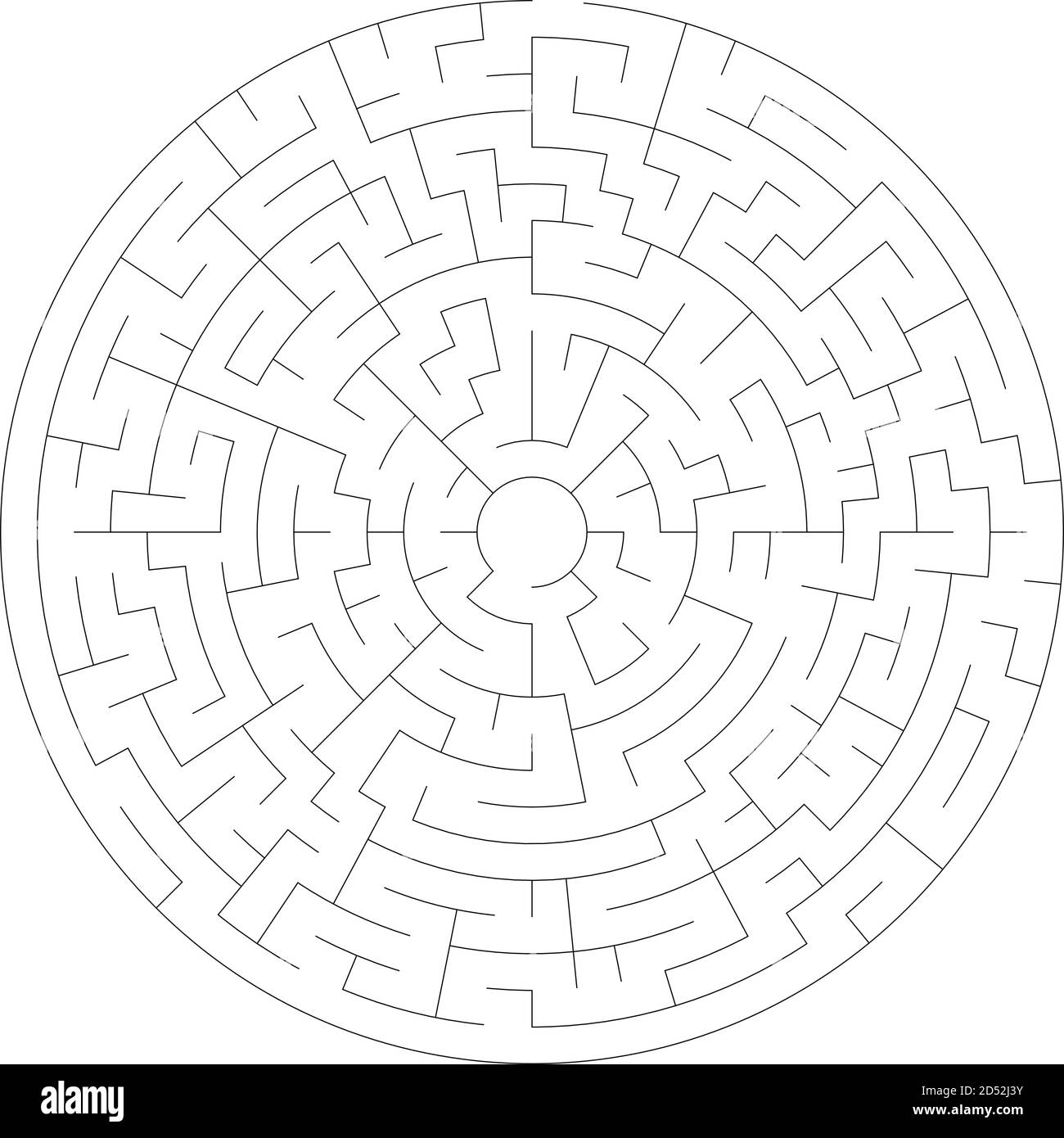 Solvable circle, circular Maze, Labyrinth. Puzzle game. (The Stroke ...
