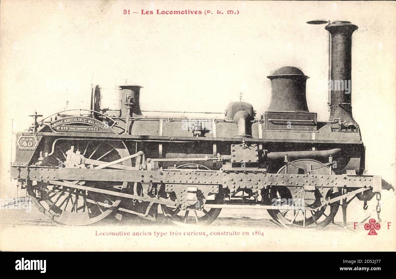 Französische Eisenbahn, Chemin de fer, Locomotive, PLM, 1864 | usage ...
