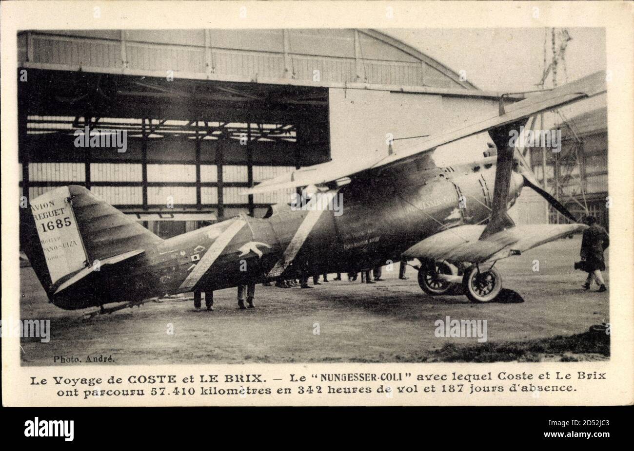 Le Voyage de Coste el Le Brix, Nungesser Coli, Flugzeug am Boden ...