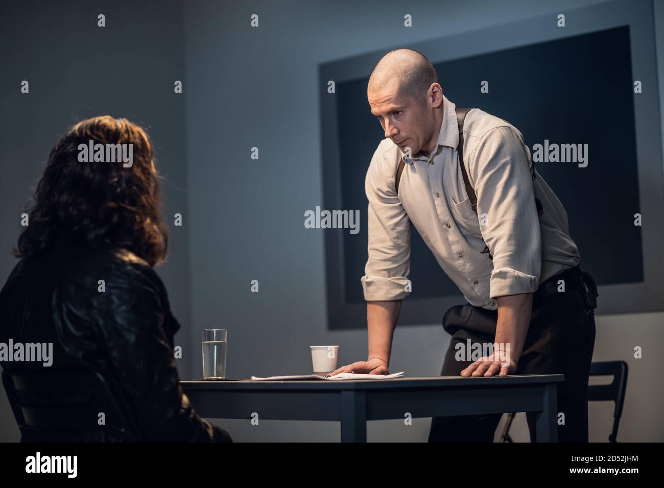 An experienced investigator conduct an interview at the police station ...