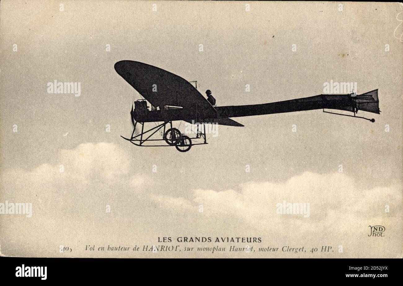 Monoplan Hanriot, moteur Clerget 40 HP, pilote par Hanriot | usage ...