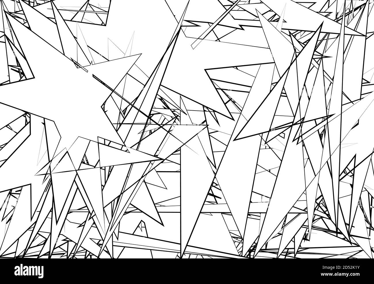 Abstract Overlapping Black And White Monochrome Shapes Geometric Art Background Texture