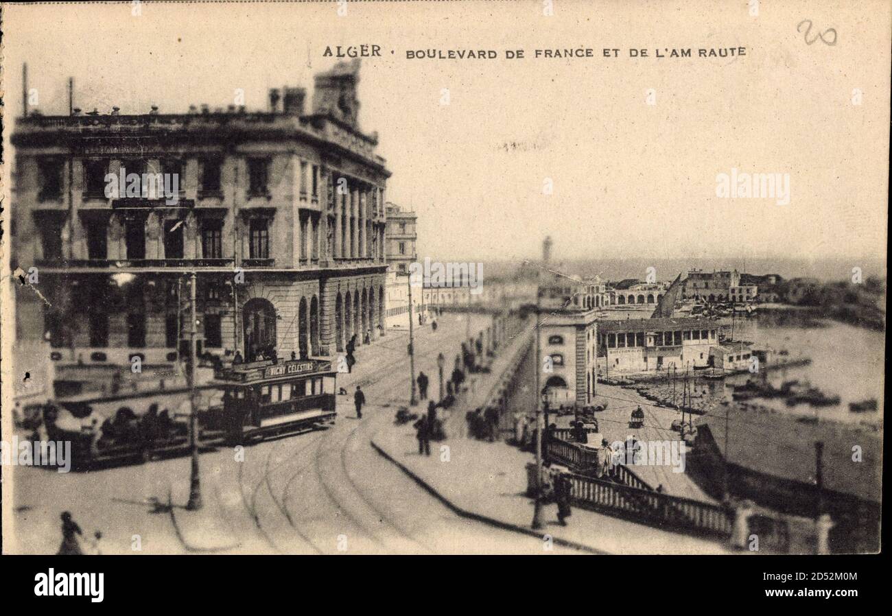 Alger Algerien, Boulevard de France et de l'Amiraute, Straßenpartie | usage worldwide Stock ...