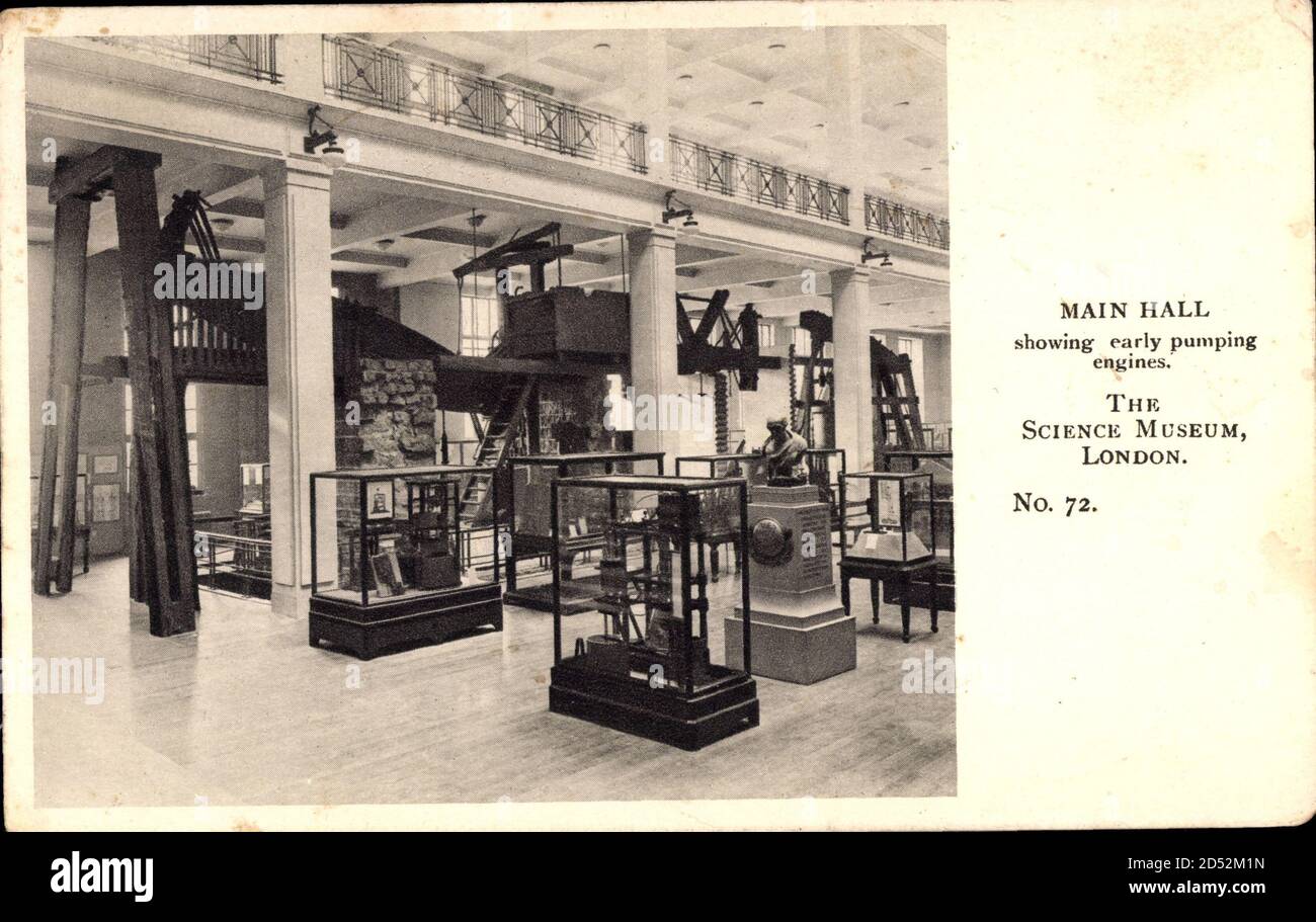 London England, Science Museum, Main Hall showing early pumping engines ...