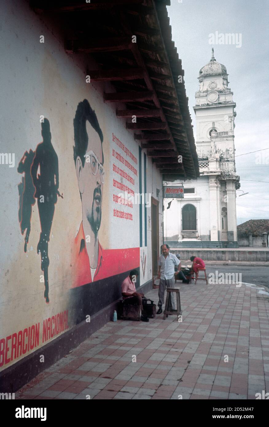 Sandjnista revolutionary mural with image of fallen leader, Carlos ...