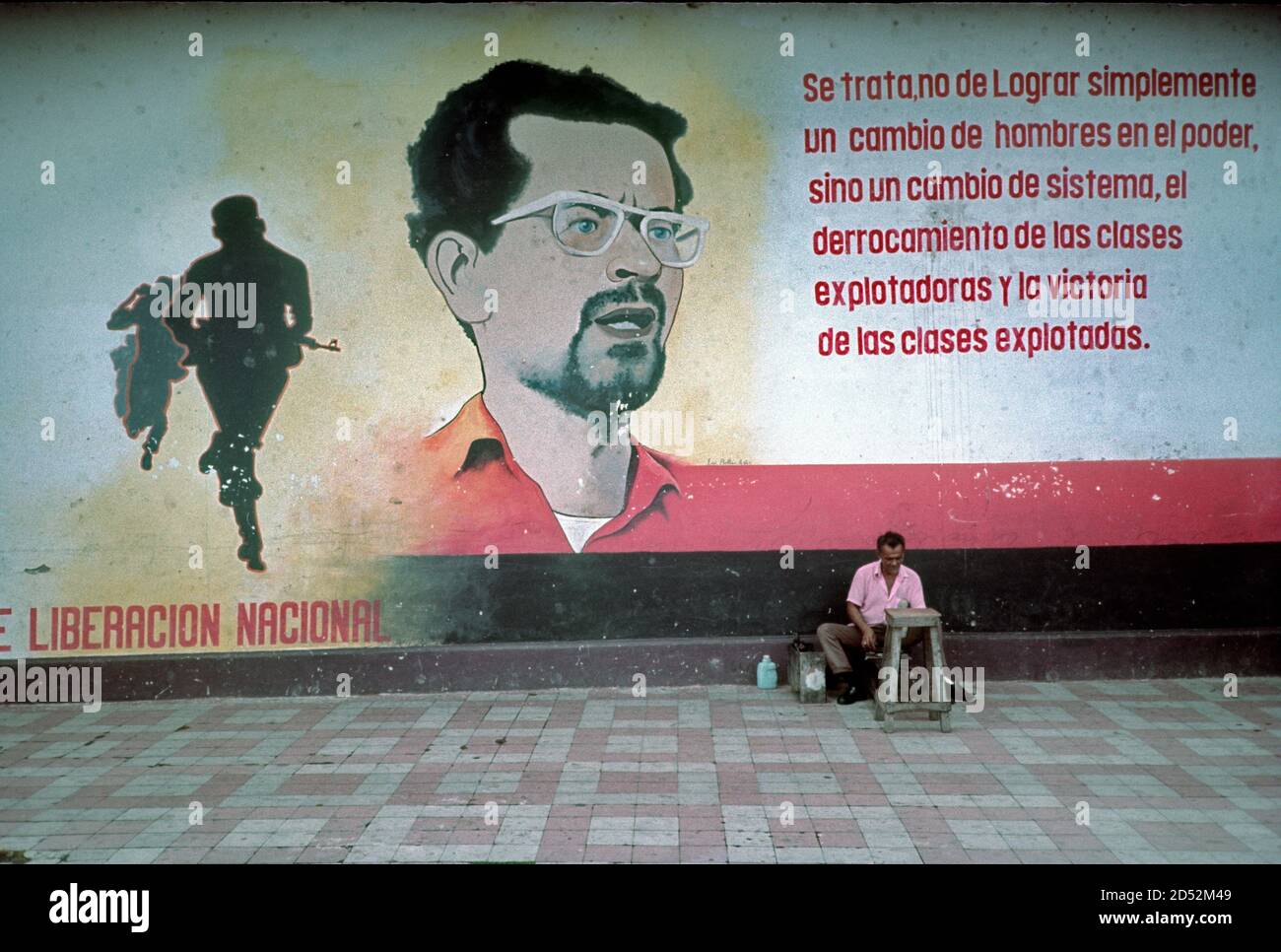 Sandjnista revolutionary mural with image of fallen leader, Carlos ...